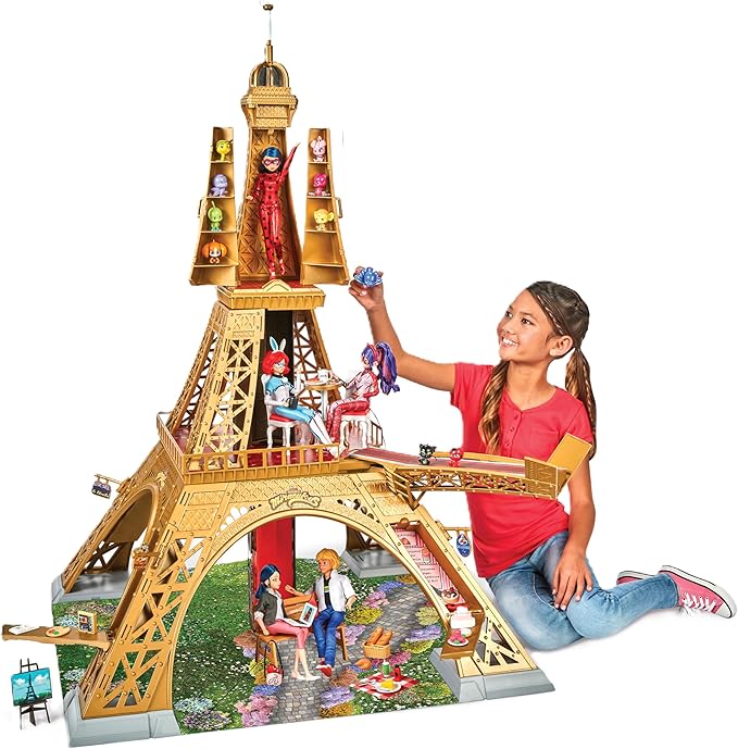 Amazon.com: Miraculous Ladybug and Cat Noir Deluxe Eiffel Tower Playset ...