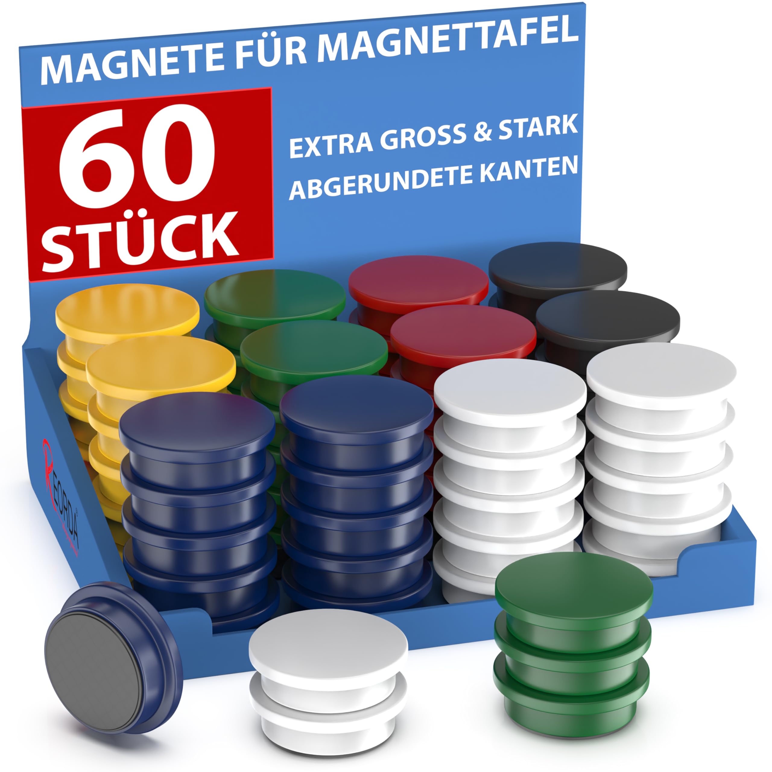 REORDA® Magnete für Magnettafel stark - 60x Starke Magnete für ...
