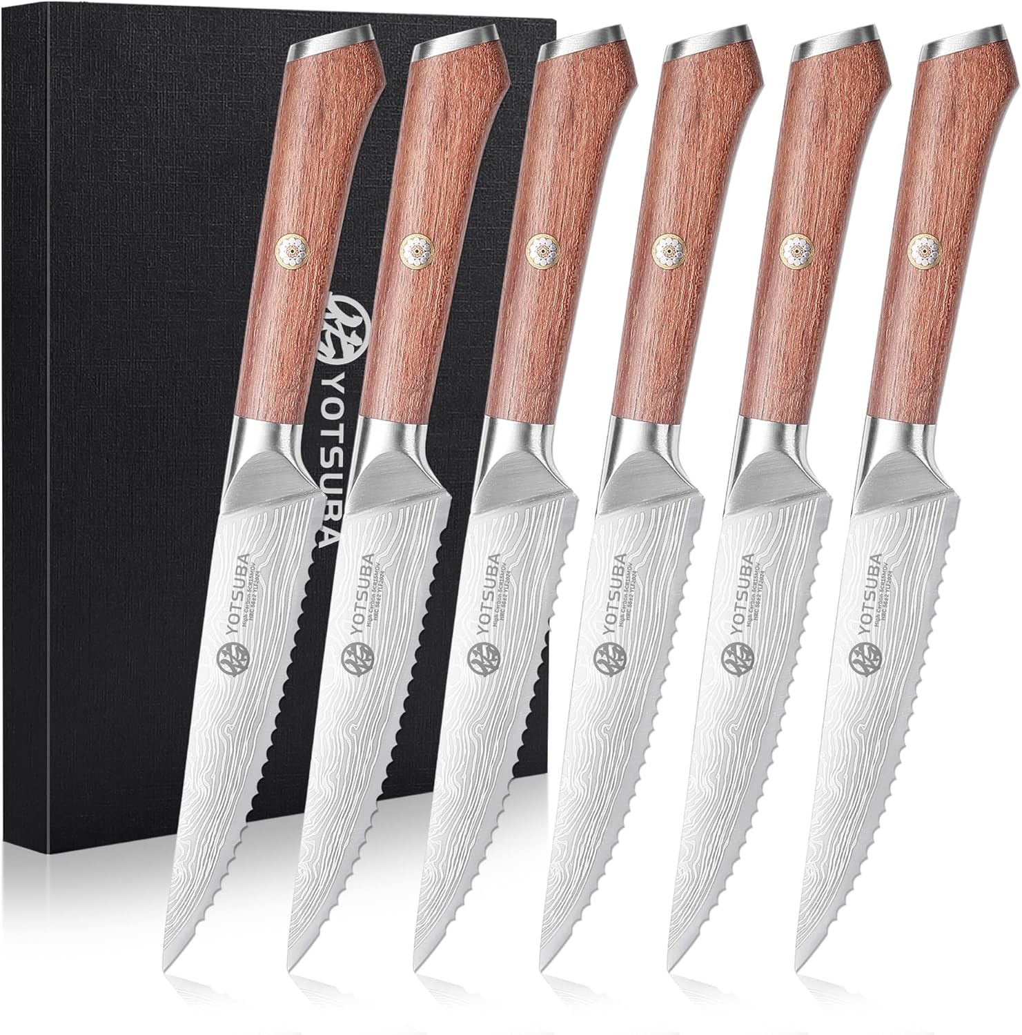 Amazon.com: YOTSUBA Steak Knives Set of 6, 4.5 Inch Steak Knife Set ...