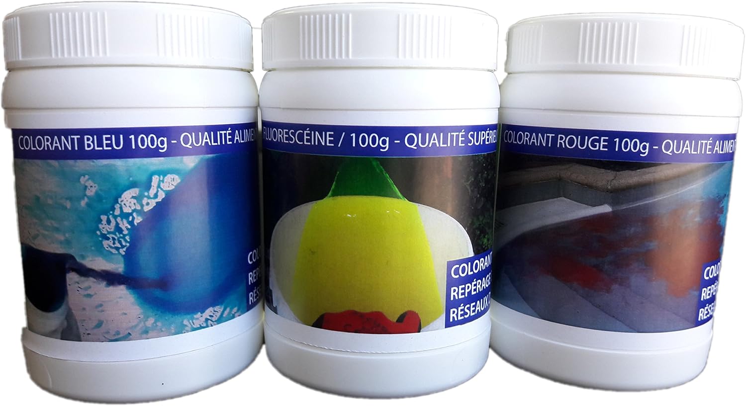 VISIO TECH Pack de 3 pots de colorant 100g pour traçage multiples et ...