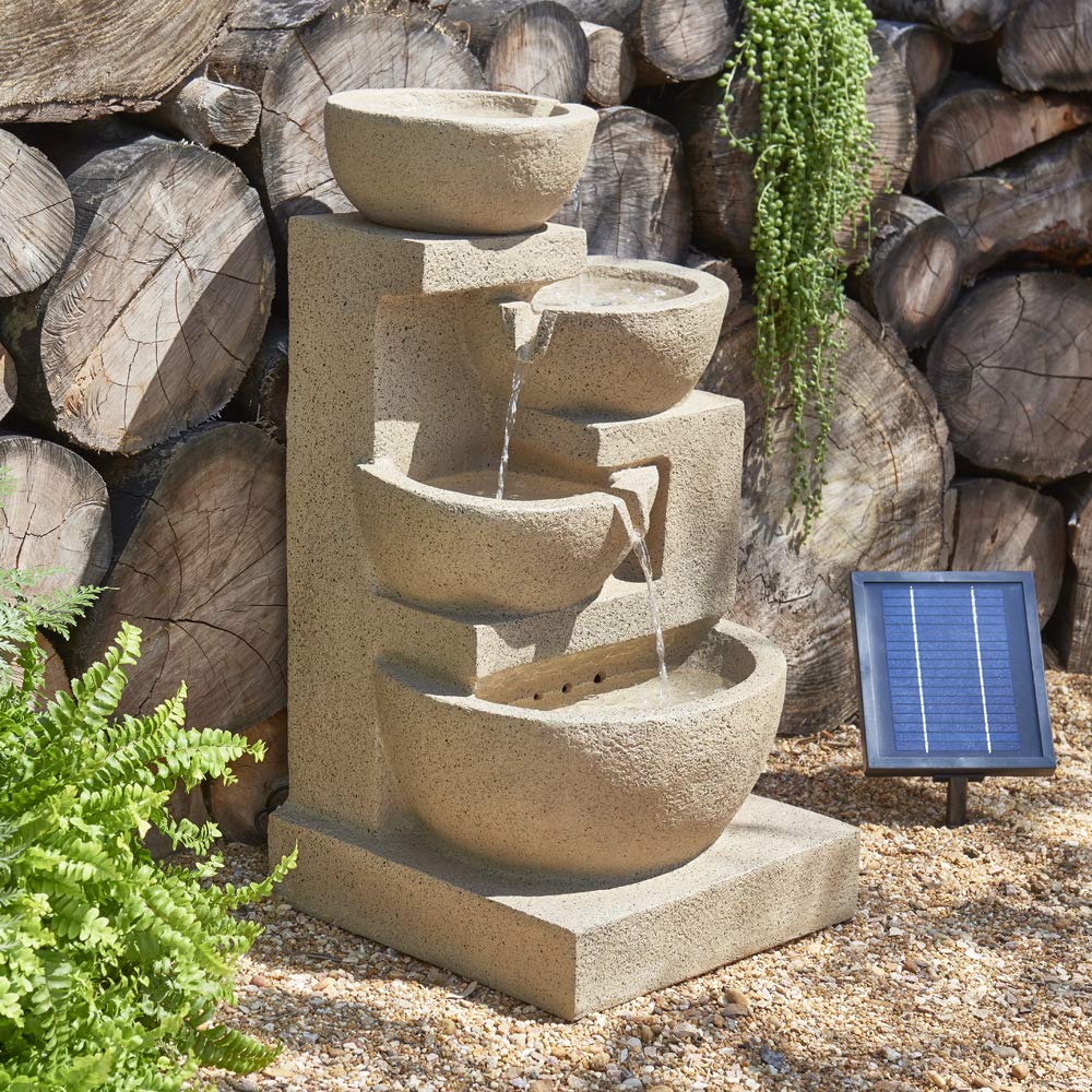 Buy Solaray 72cm Solar Powered Kendal 3-Tier Cascade Water Feature ...