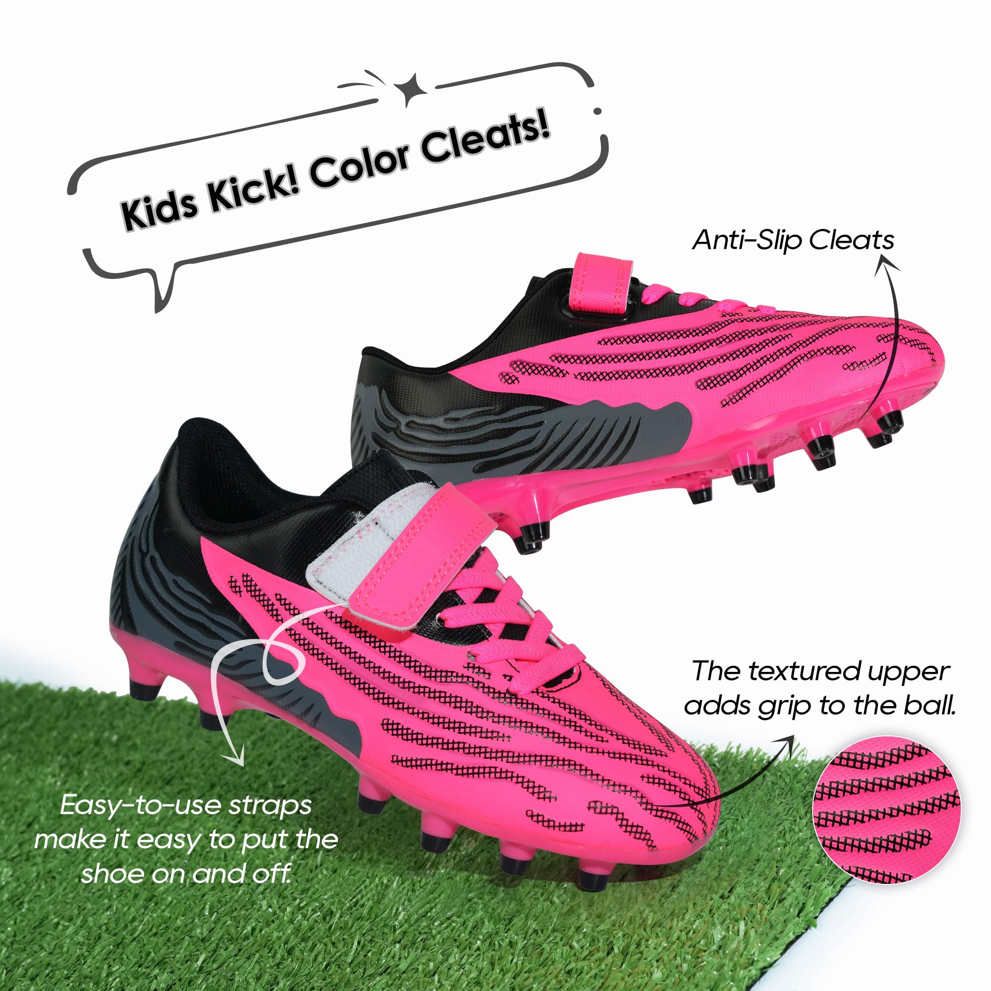 Snapklik.com : Brooman Kids Firm Ground Soccer Cleats Boys Girls ...