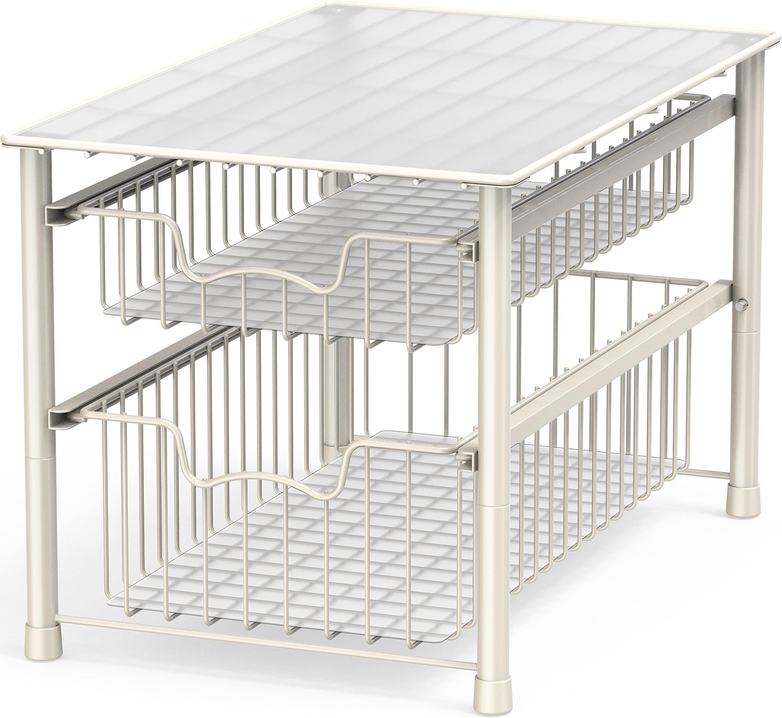 Amazon Basics Mesh Sliding Basket Drawer Storage Shelf Organizer ...