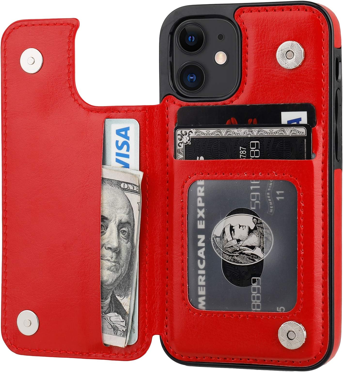 Amazon.com: ONETOP Compatible with iPhone 12 Mini Wallet Case with Card ...