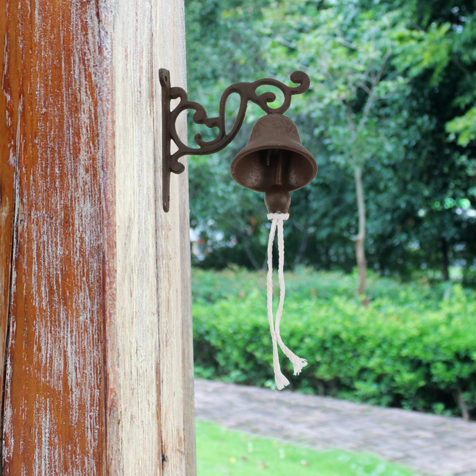 Wrought Iron Bell Hangers Vintage Forged Iron Dinner Bell Heart Decor,