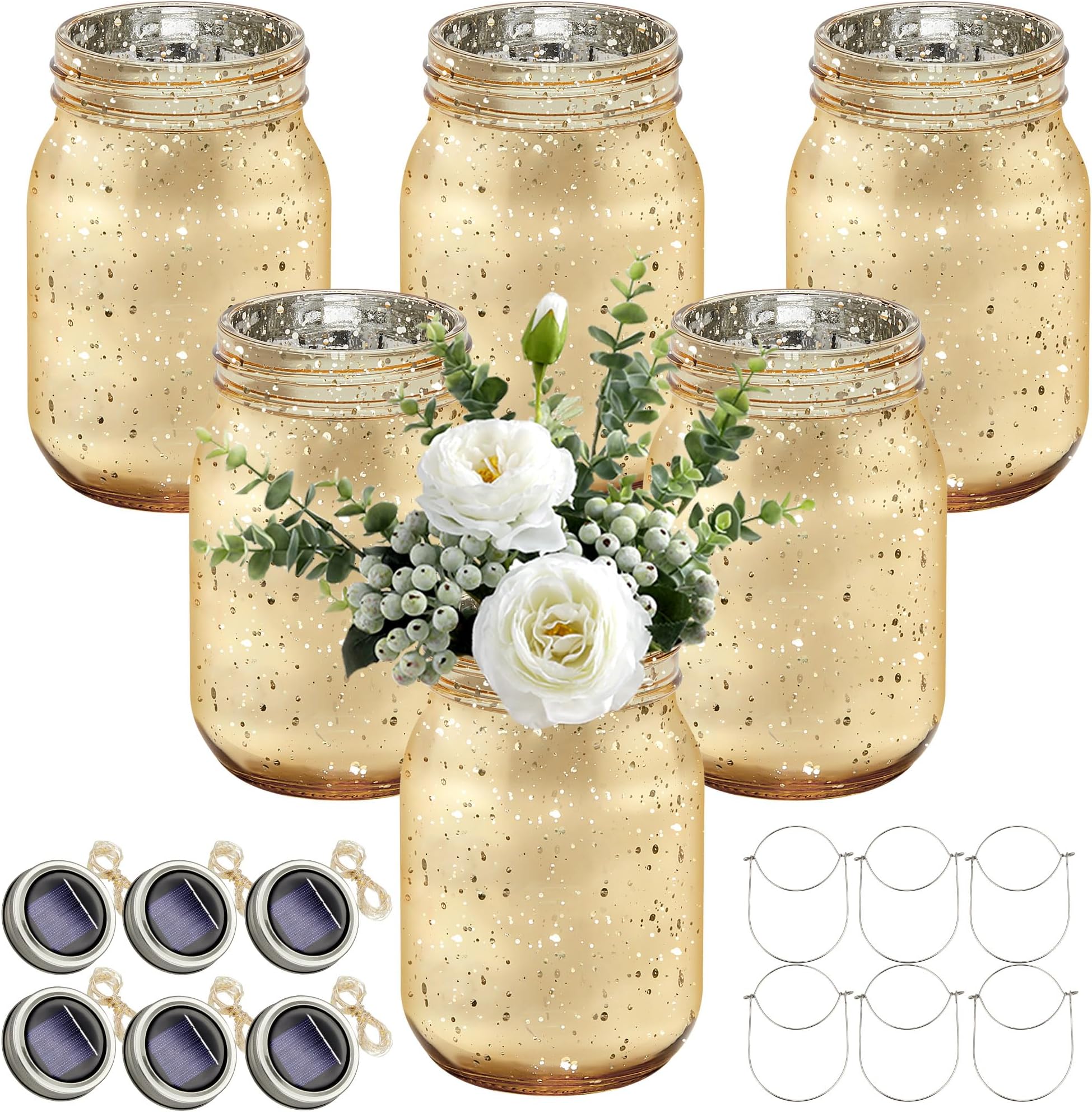Amazon.com: 6 Pack Mason Jars Painted Mason Jars Wide Decorative Jar ...