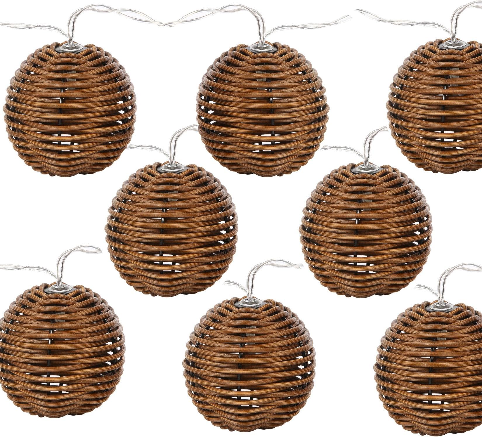 Amazon.com: realideas Decorative Lantern Rattan String Lights - 10LEDs ...