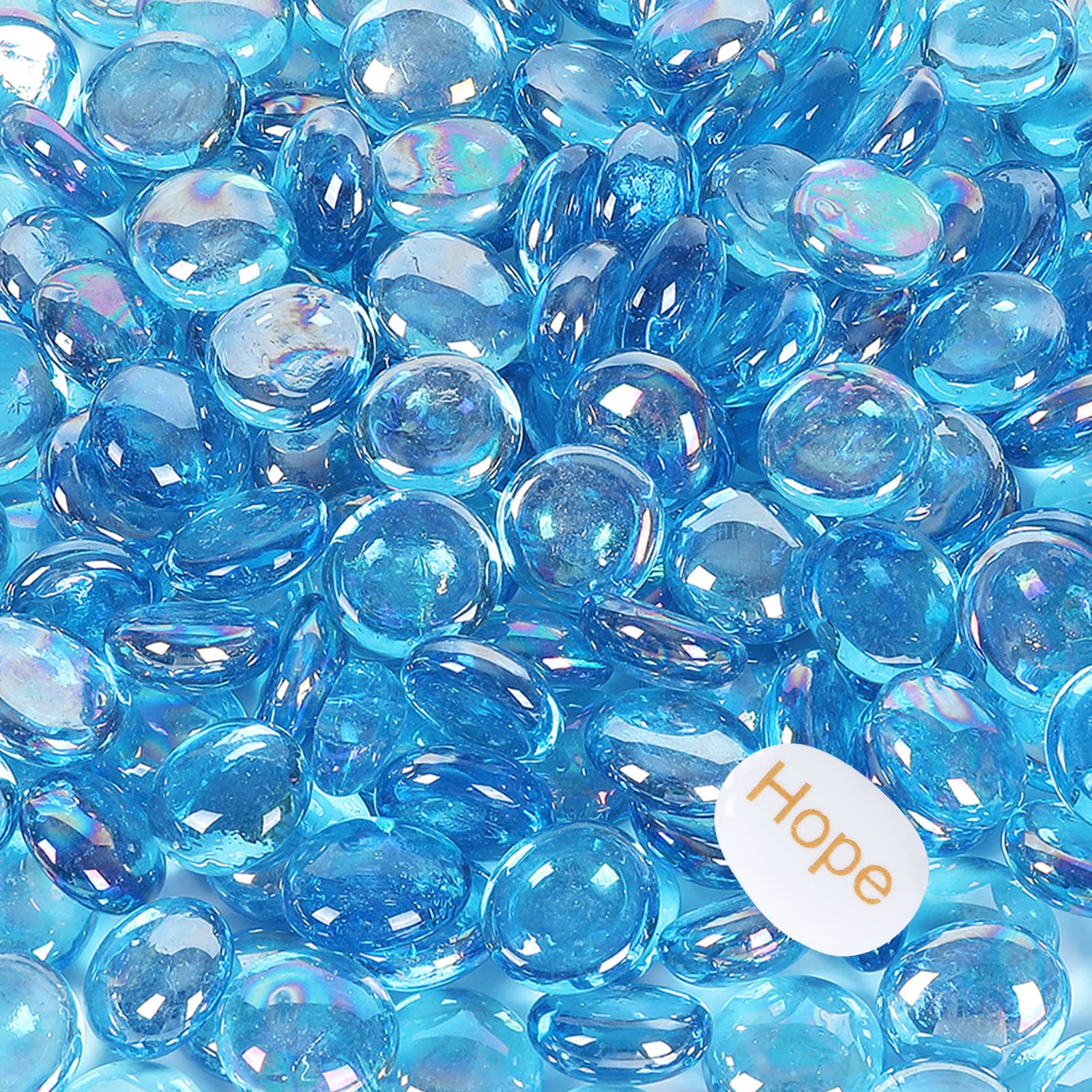 Amazon.com: Ausluru 11LB Fire Glass Beads Flat Glass Marbles for ...