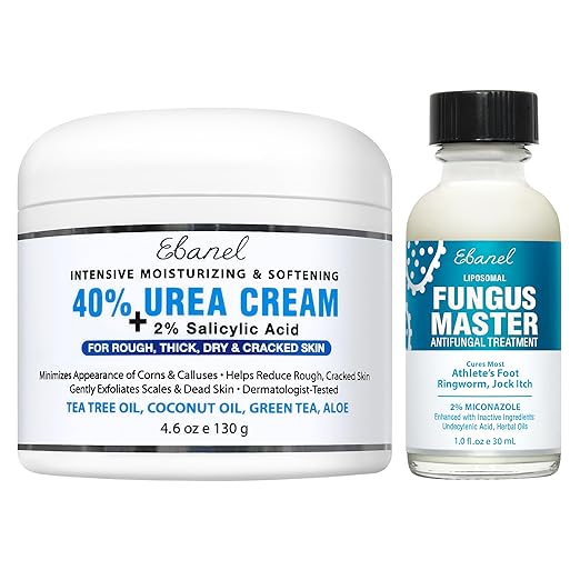 Amazon.com : Ebanel Bundle of 40% Urea Cream 4.6 Oz, and Fungus ...