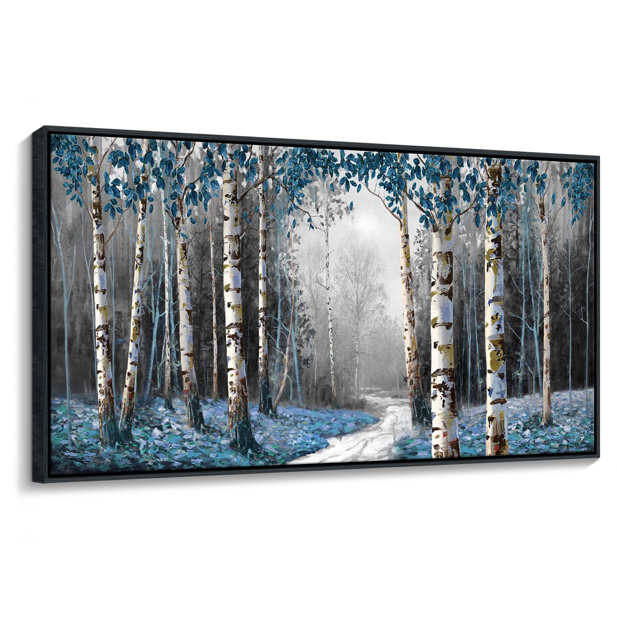 Amazon.com: HKDGOKA Wall Art Living Room - Large Modern Gray Blue ...