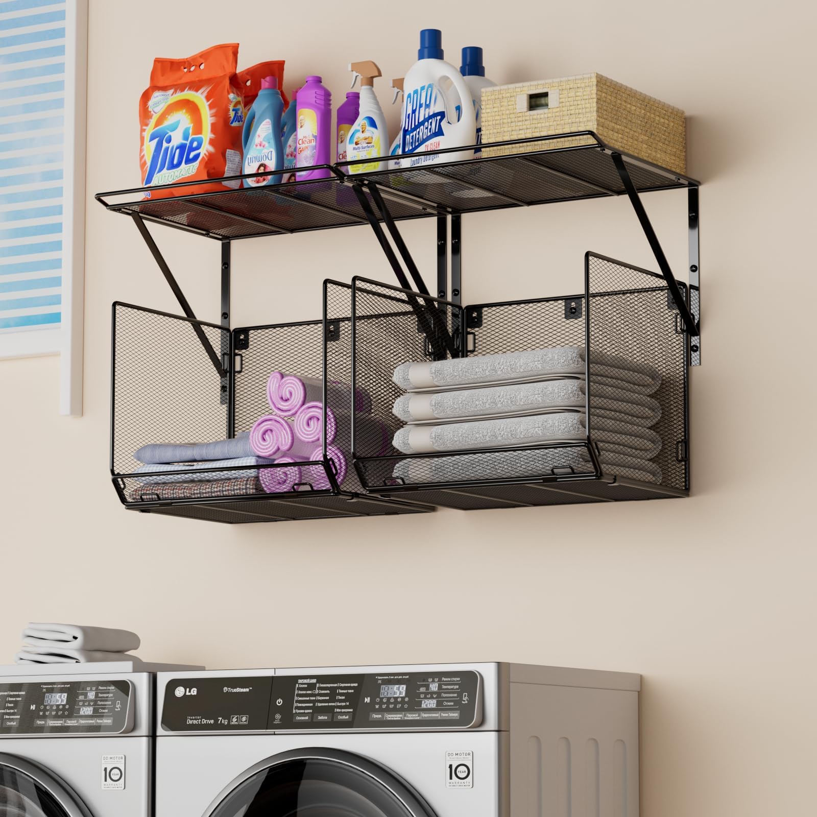 Amazon.com: Auroglint Space-Saving Three-Tier Storage Shelf Above The ...
