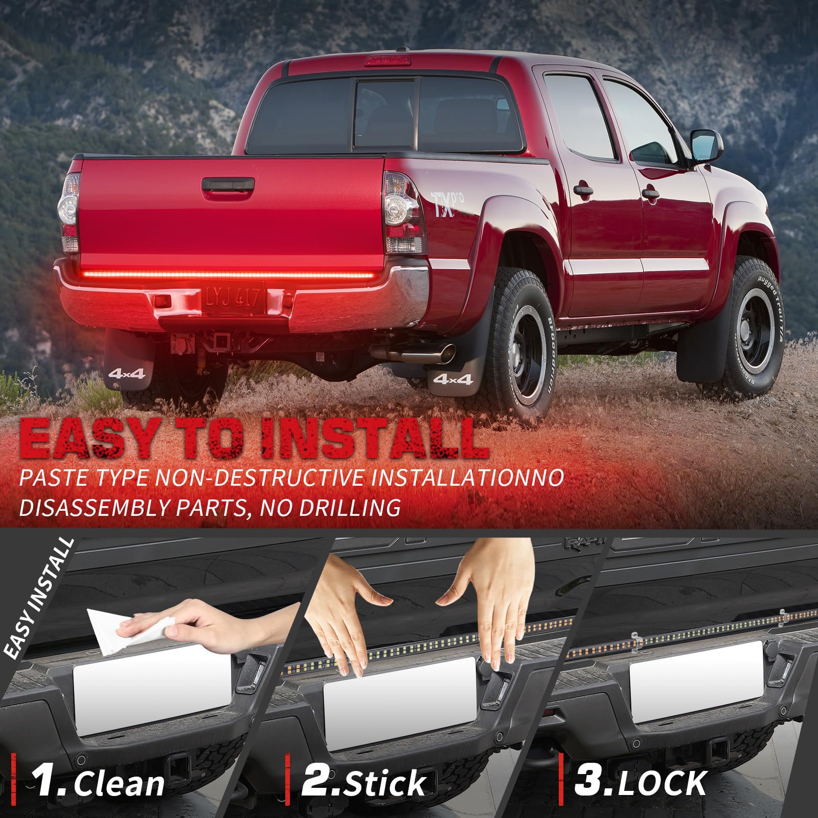 Snapklik.com : 60 Inch Fire Truck Red Emergency Lights Strip 360 LED ...