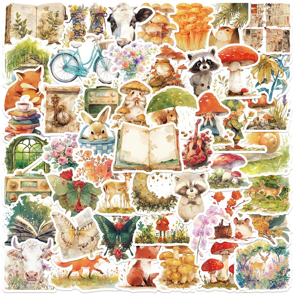 Amazon.com: 50-Piece Cartoon Fantasy Forest Sticker - Vintage ...