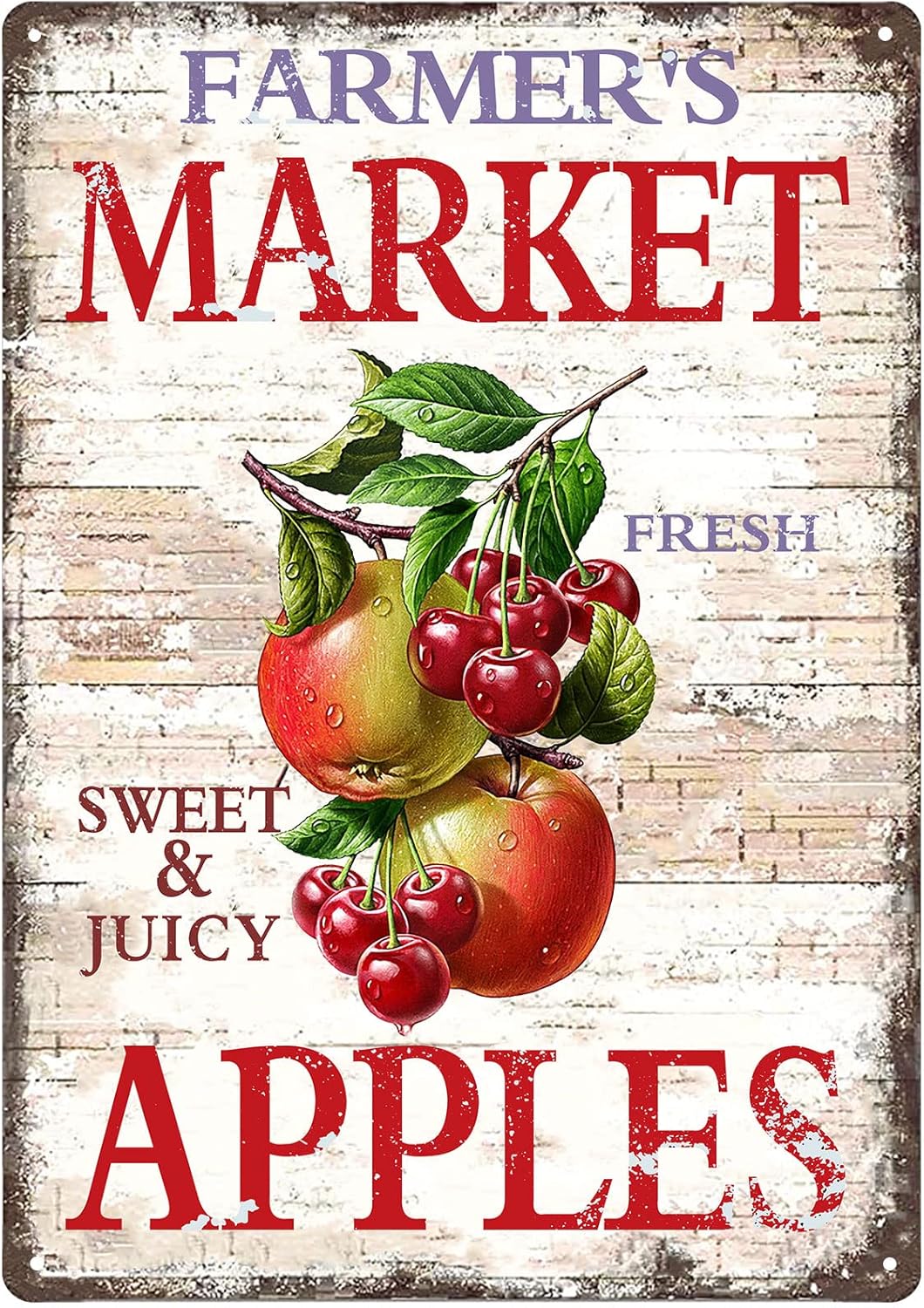 Amazon.com: ZucpBF Vintage Apple Sign, Unique Farmers Market Sign ...