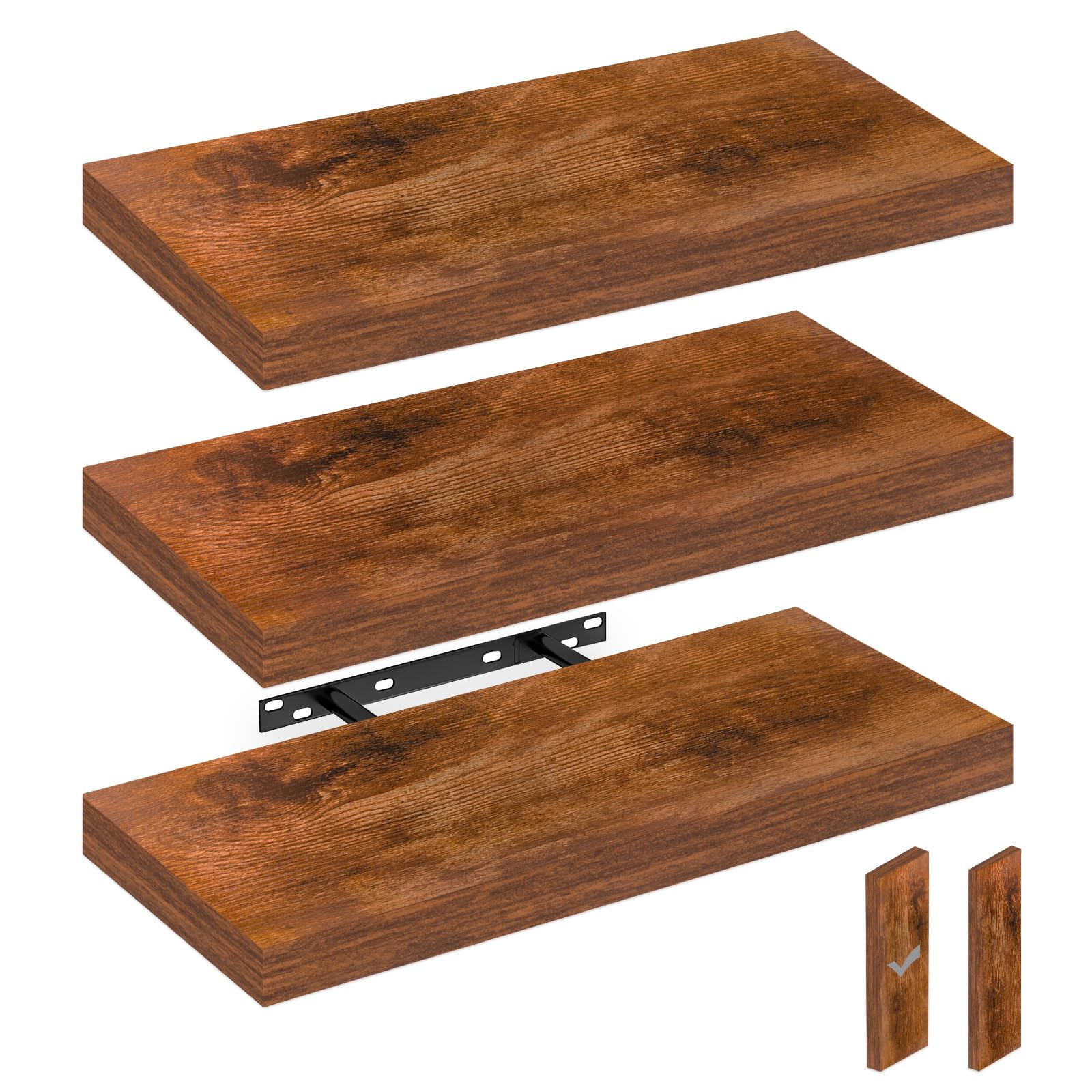 Floating Shelves BEHEY Set Of 3 - Invisible Wall Mounted Shelves With ...