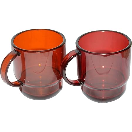 Buy Tupperware Plastic PC Coffee Mug Set (Transparent Brown) - Set of 2 ...