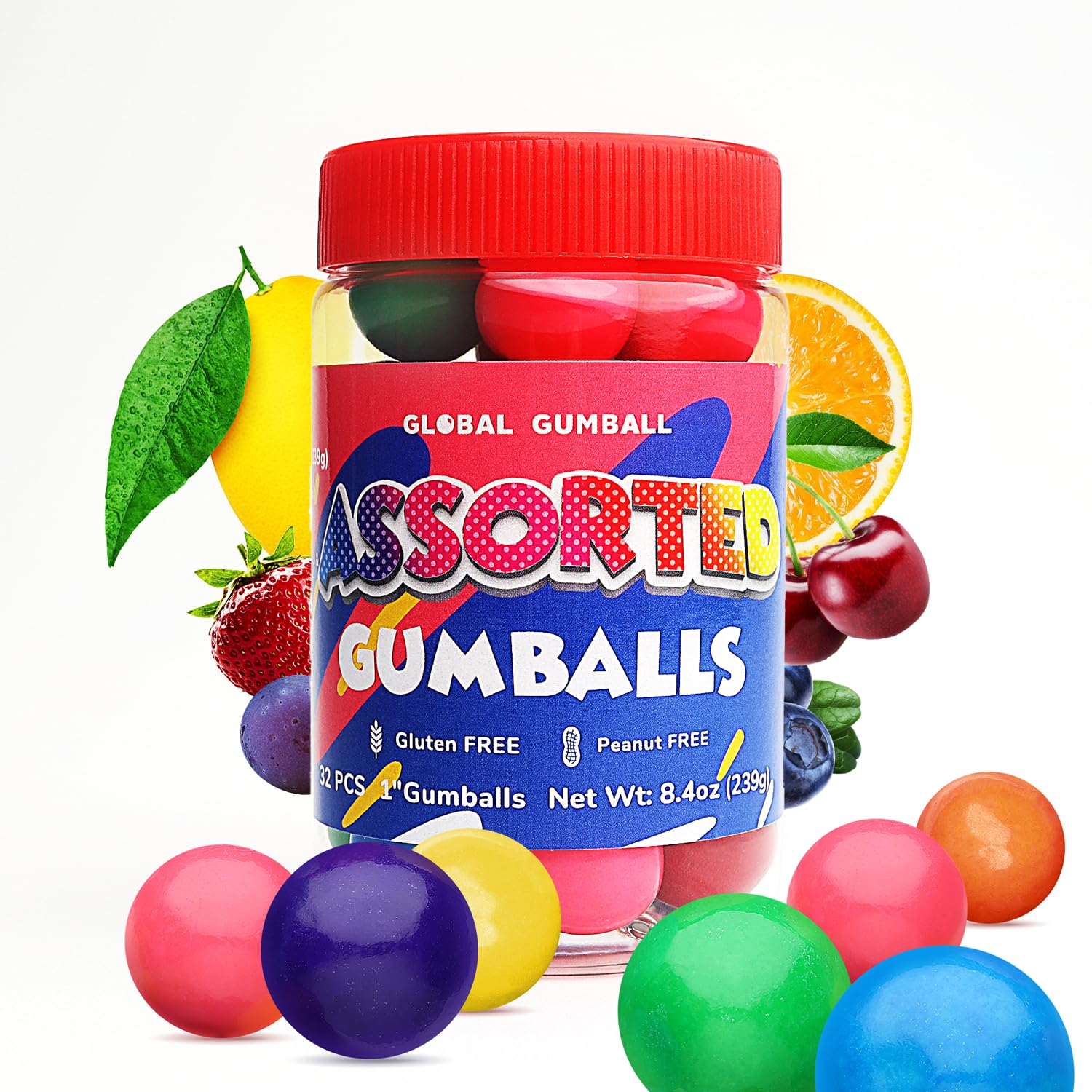 Amazon.com : Gumballs in Bottles - 1 Inch Large Gumballs - Assorted ...