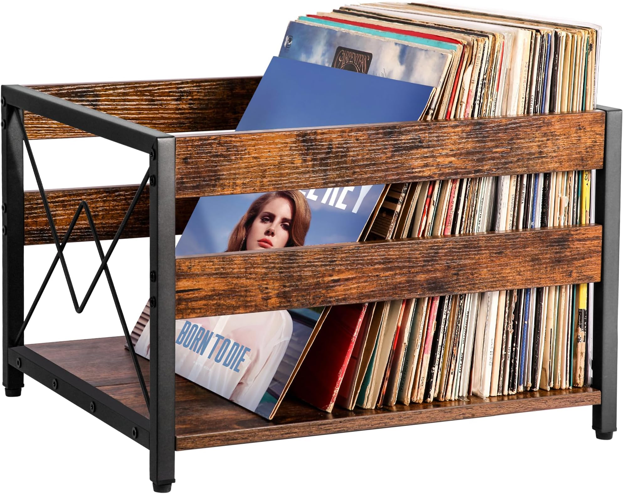 Amazon.com: Playboda Metal Vinyl Record Storage Crate with Wheels ...