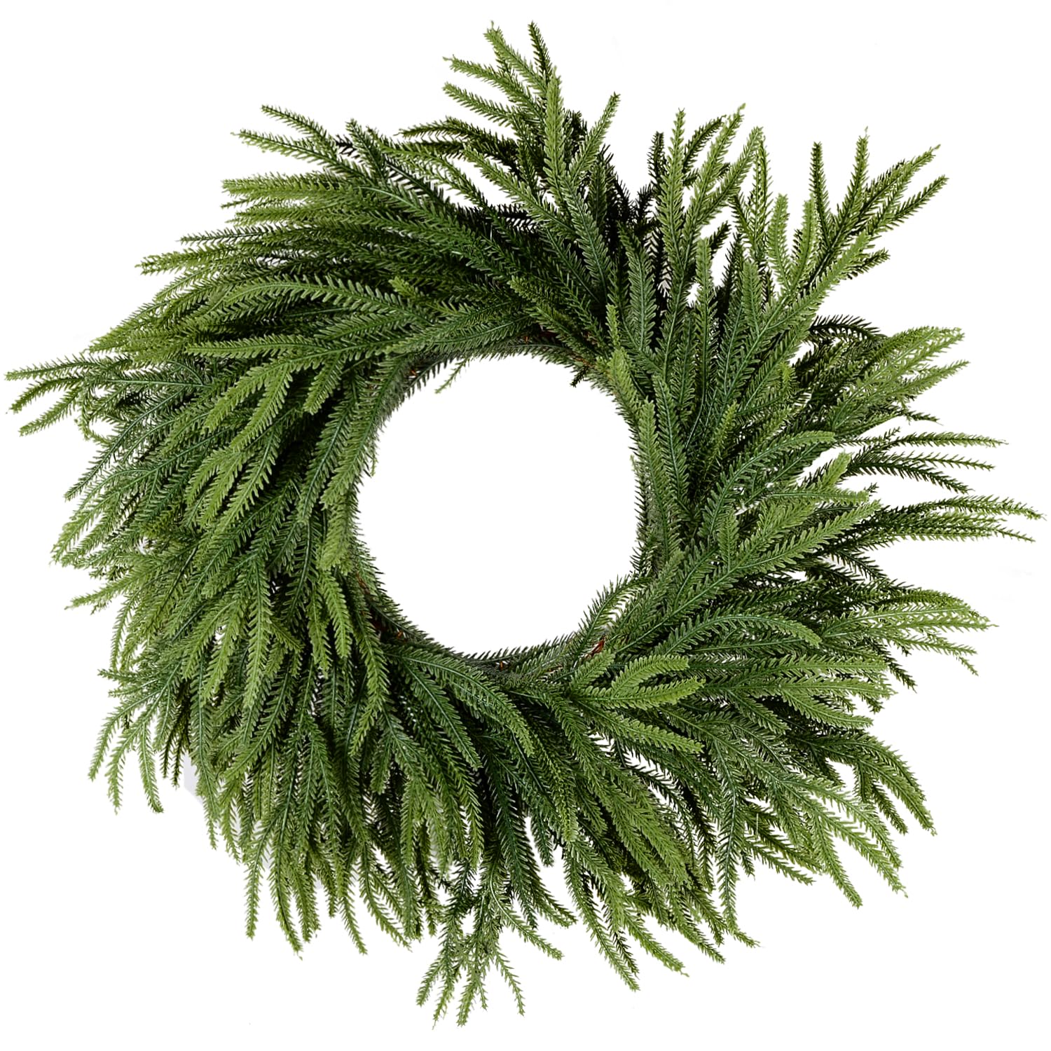 Amazon.com: 24 Inch Christmas Wreath for Front Door, Norfolk Pine ...