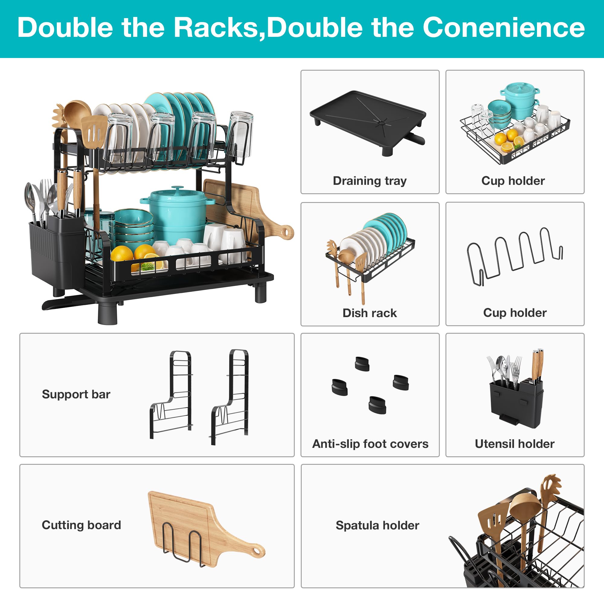 Snapklik.com : Romision 2 Tier Dish Drying Rack, Dish Racks For Kitchen ...