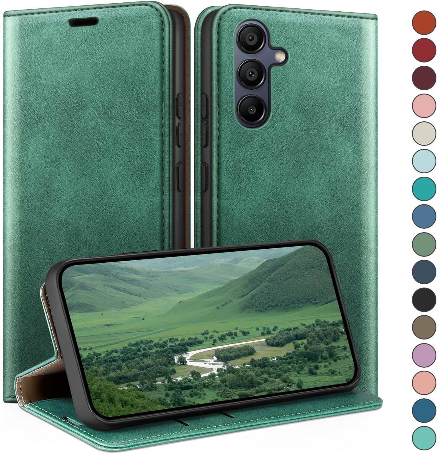 NEXCURIO Handyhülle für Samsung Galaxy A55 5G Hülle Klappbar Schmetterling mit Kartenfäch ...