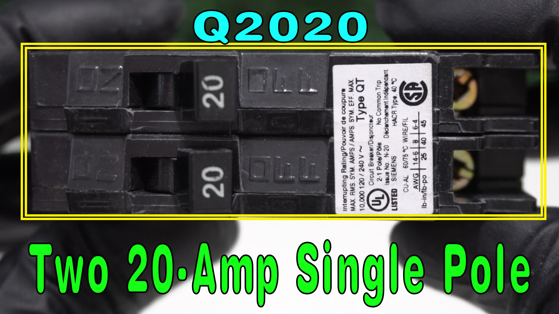 Watch Siemens Q2020 Two 20-Amp Single Pole Circuit Breaker on Amazon Live