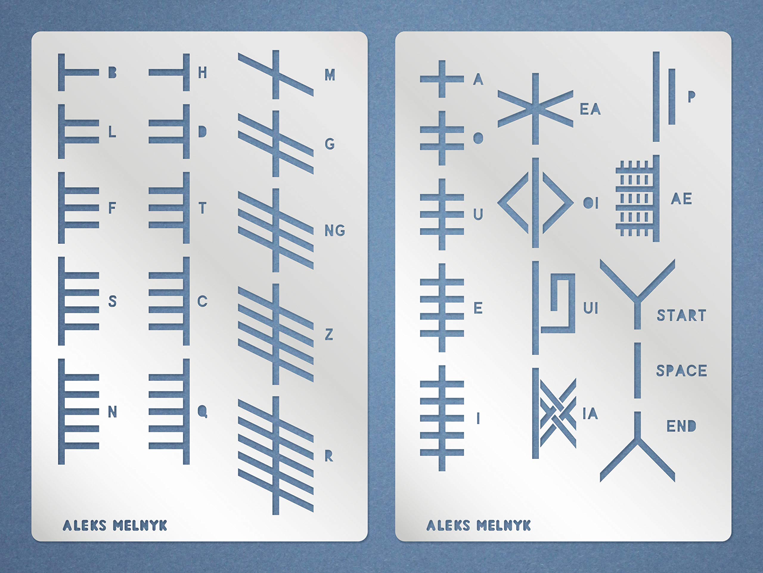 Buy Aleks Melnyk #185 Metal Wicca Stencils, Ogham Runes, Sigil Magic ...