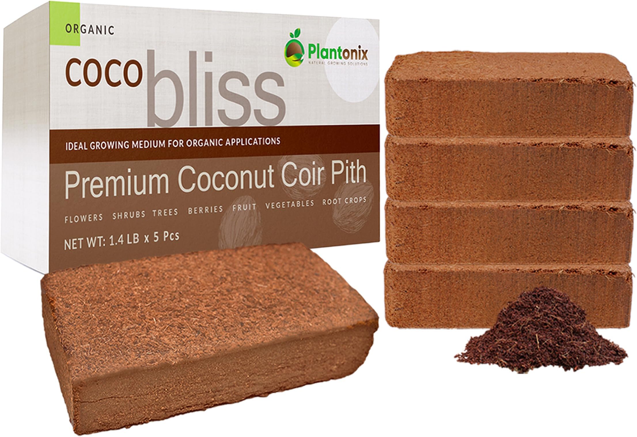 Amazon.com : Organic Coco Coir - Coco Bloom by GROWVIDA - Low EC & PH ...