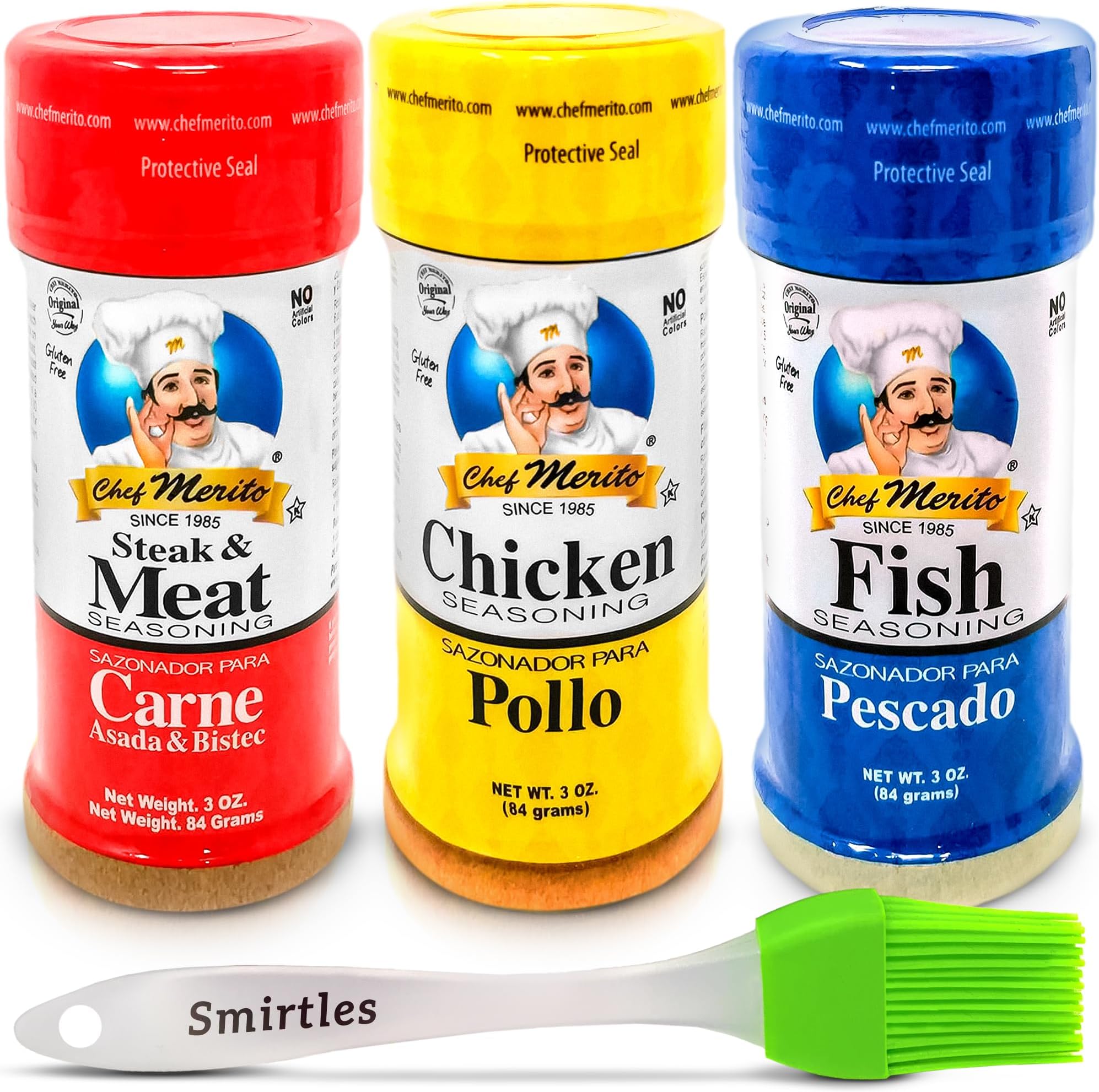 Amazon.com : Chef Merito Mexican Seasoning Beef, Chicken, Fish. Combo ...