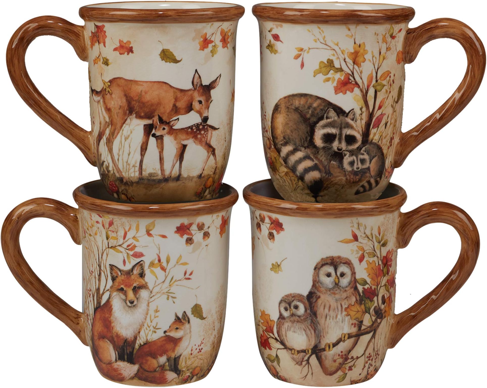 Amazon.com | Hipster Animal Coffee Mugs 6pc 17.5 oz. by Signature ...