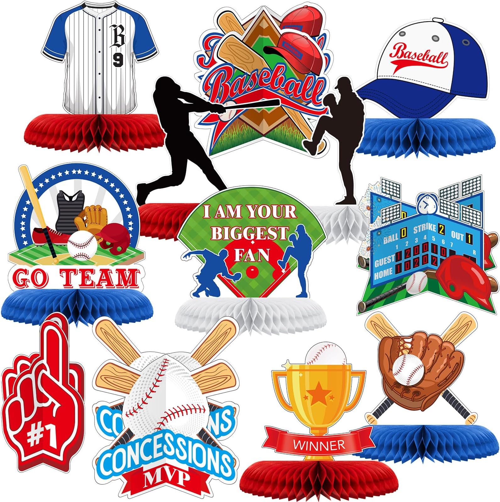 Amazon.com: 24 Pieces Baseball Photo Booth Props Kit Baseball Theme ...