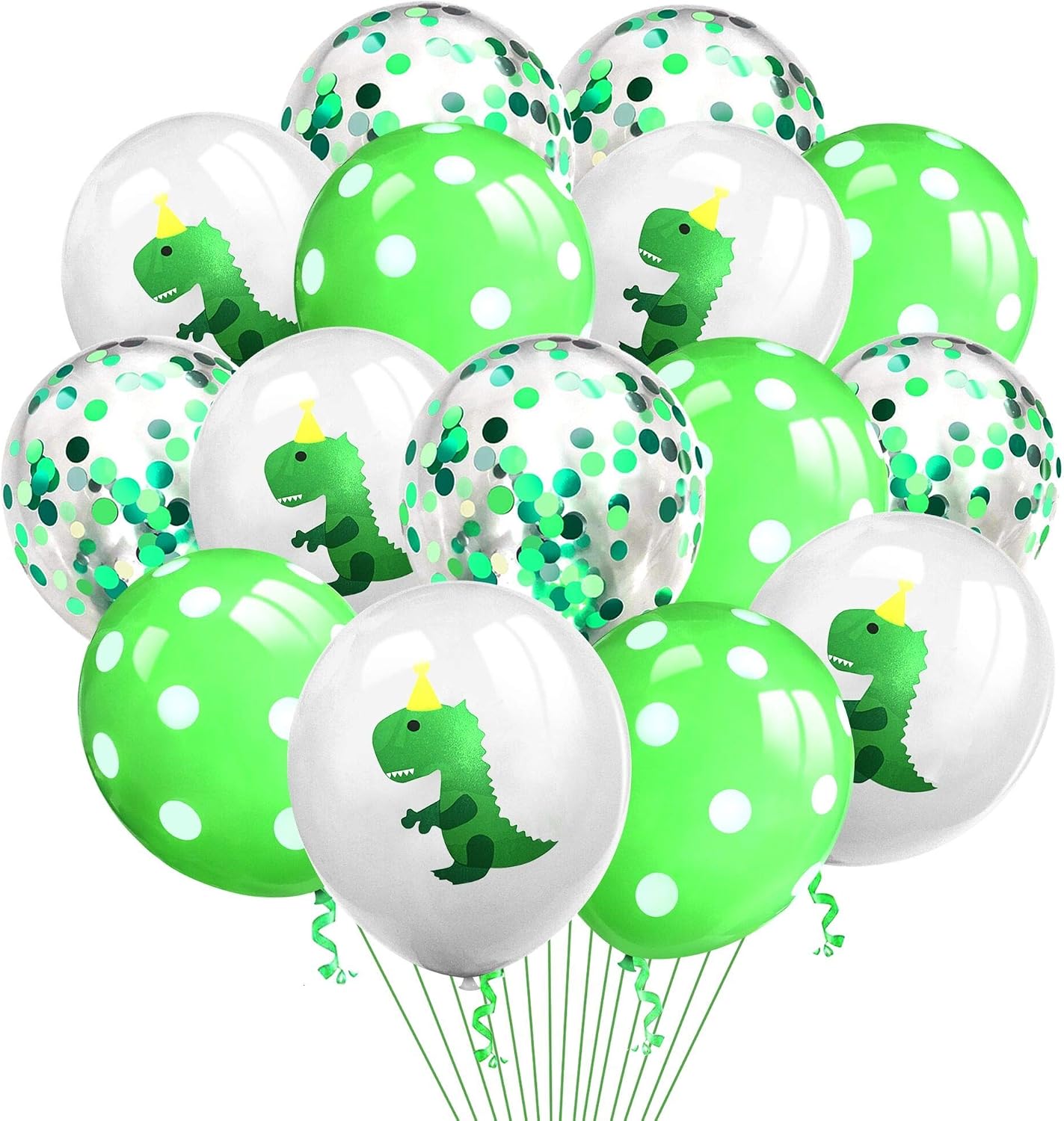 Amazon.com: Grier 15pcs Dinosaur Latex Balloons and Confetti Balloons ...