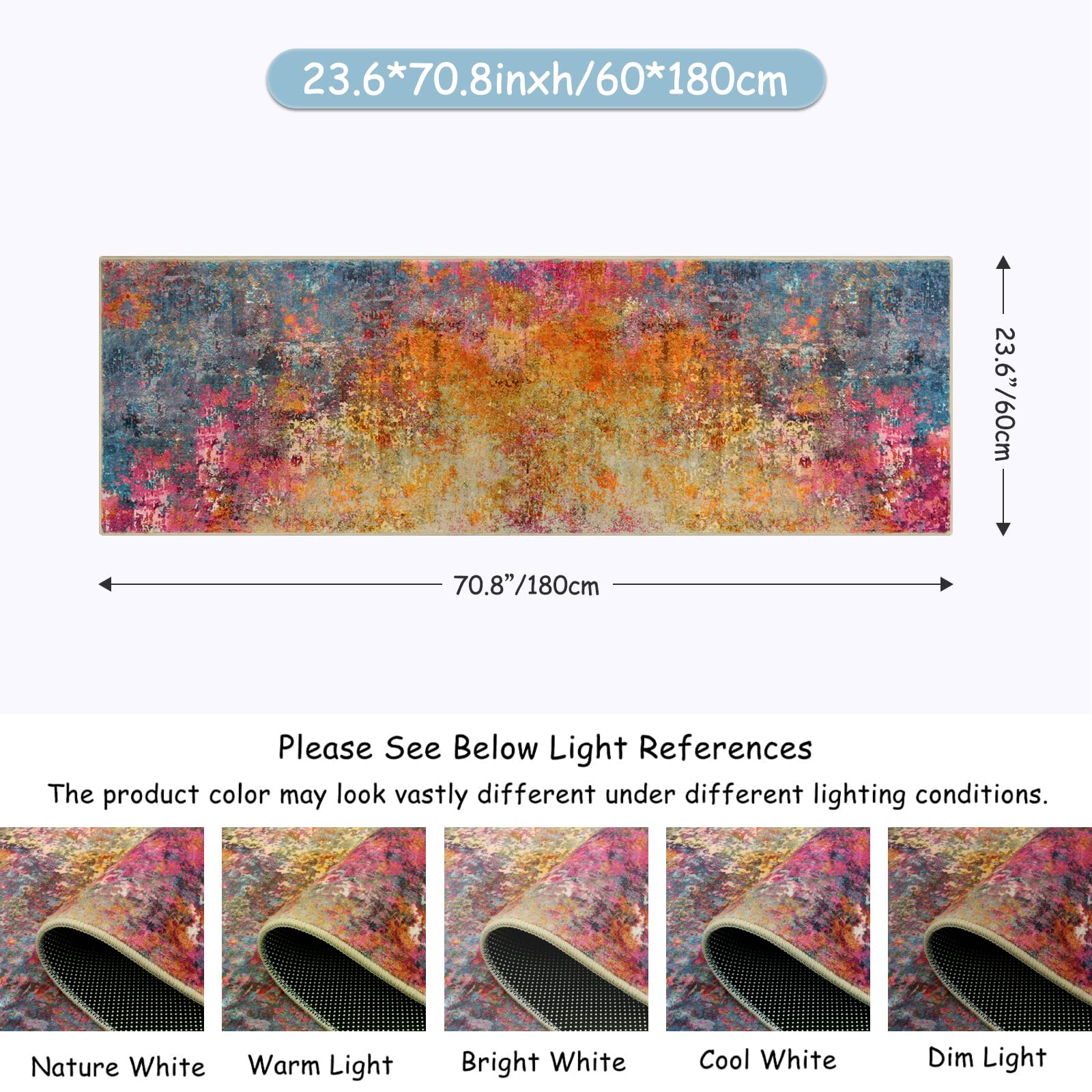 Lahome Modern Abstract Runner Rug - 2x6 Colorful Runners for Hallways ...