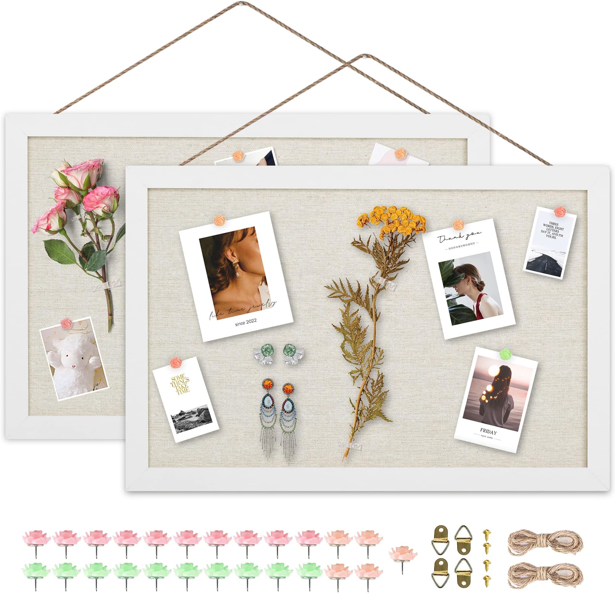 AKTOP 2-Pack Cork Board Bulletin Board 16x11 inch, Small Framed ...