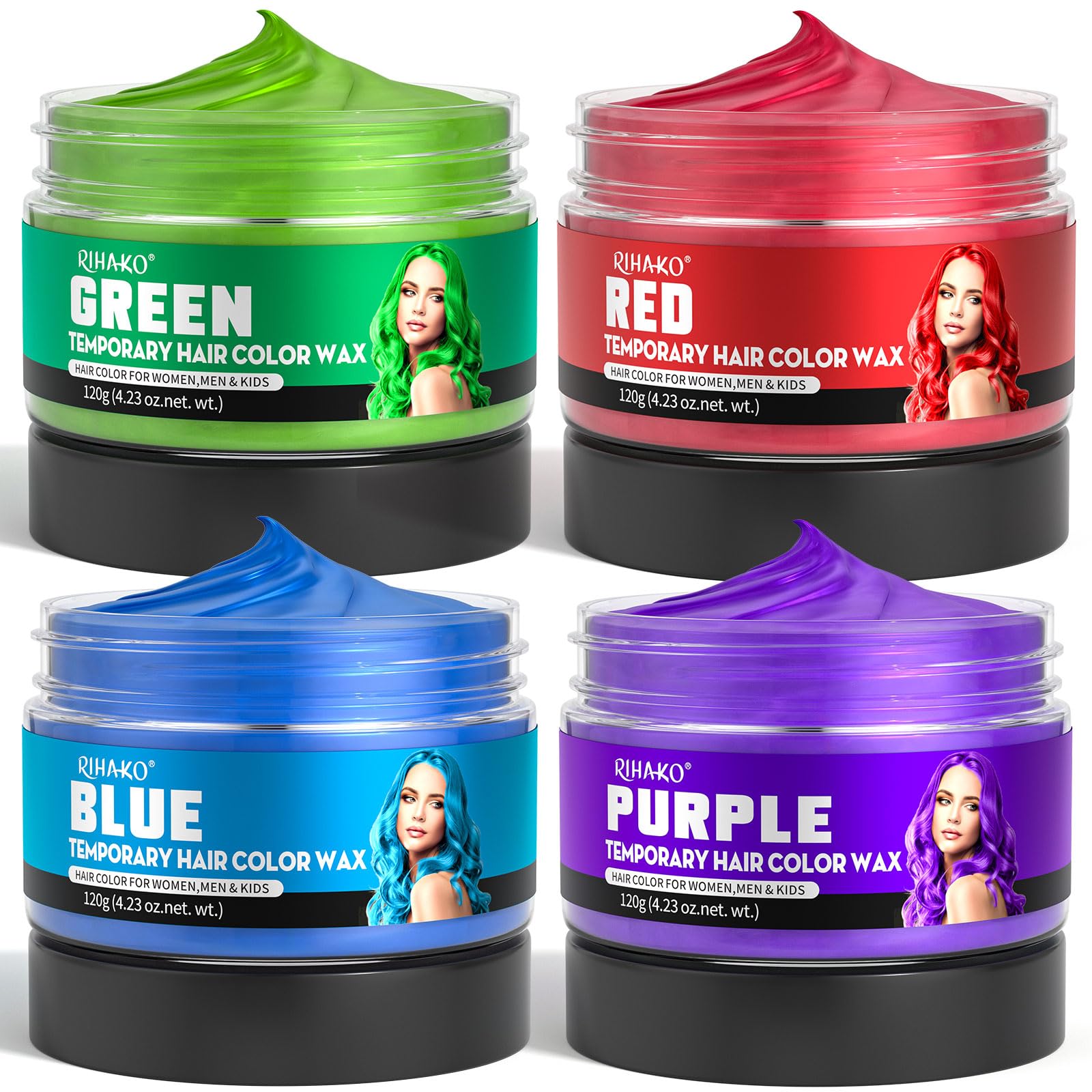 Amazon.com : RIHAKO 4 Colors Temporary Hair Dye,Temporary Hair Color ...