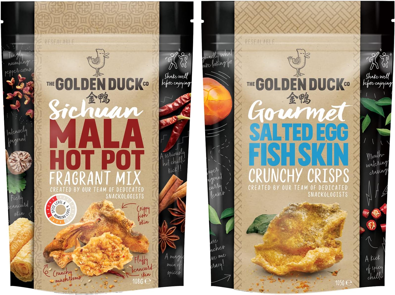 Amazon.com: The Golden Duck Gourmet Salted Egg Yolk Fish Skin Crisps ...
