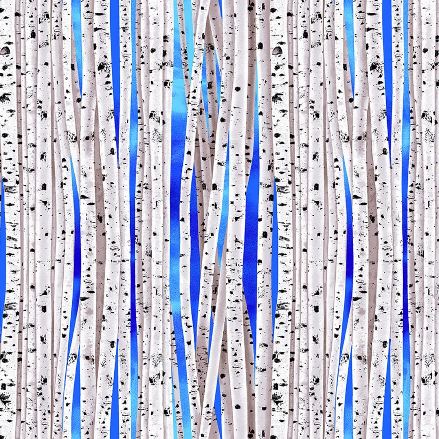 Amazon.com: Timeless Treasures Floral Forest CD1823 Blue Birch Trees on ...