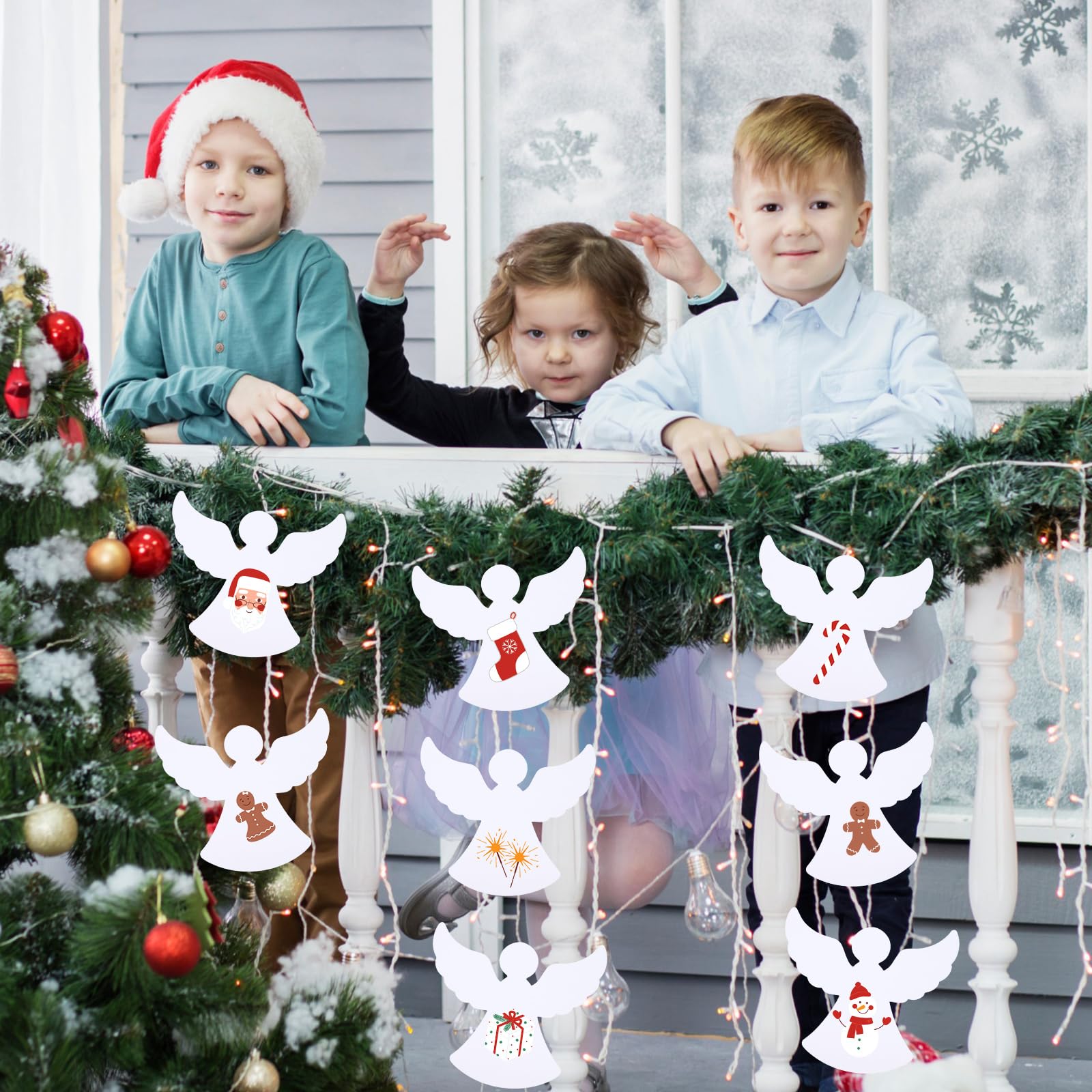 Snapklik.com : 200 Pcs Angel Cutouts Paper Angel Shapes White Christmas ...