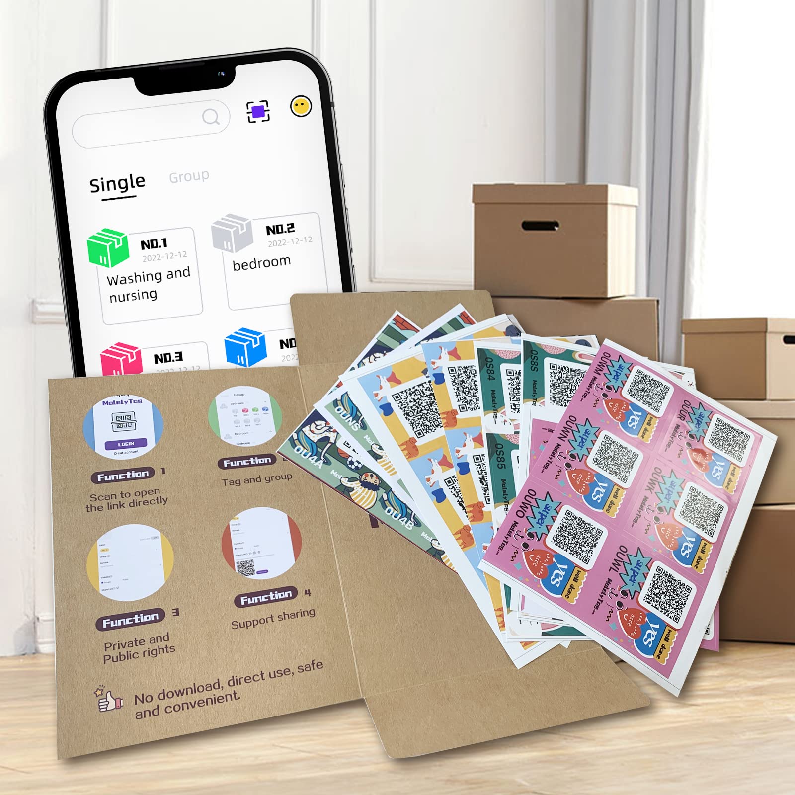 Amazon.com : Color-Coded Cartoon QR Code Labels for Storage ...