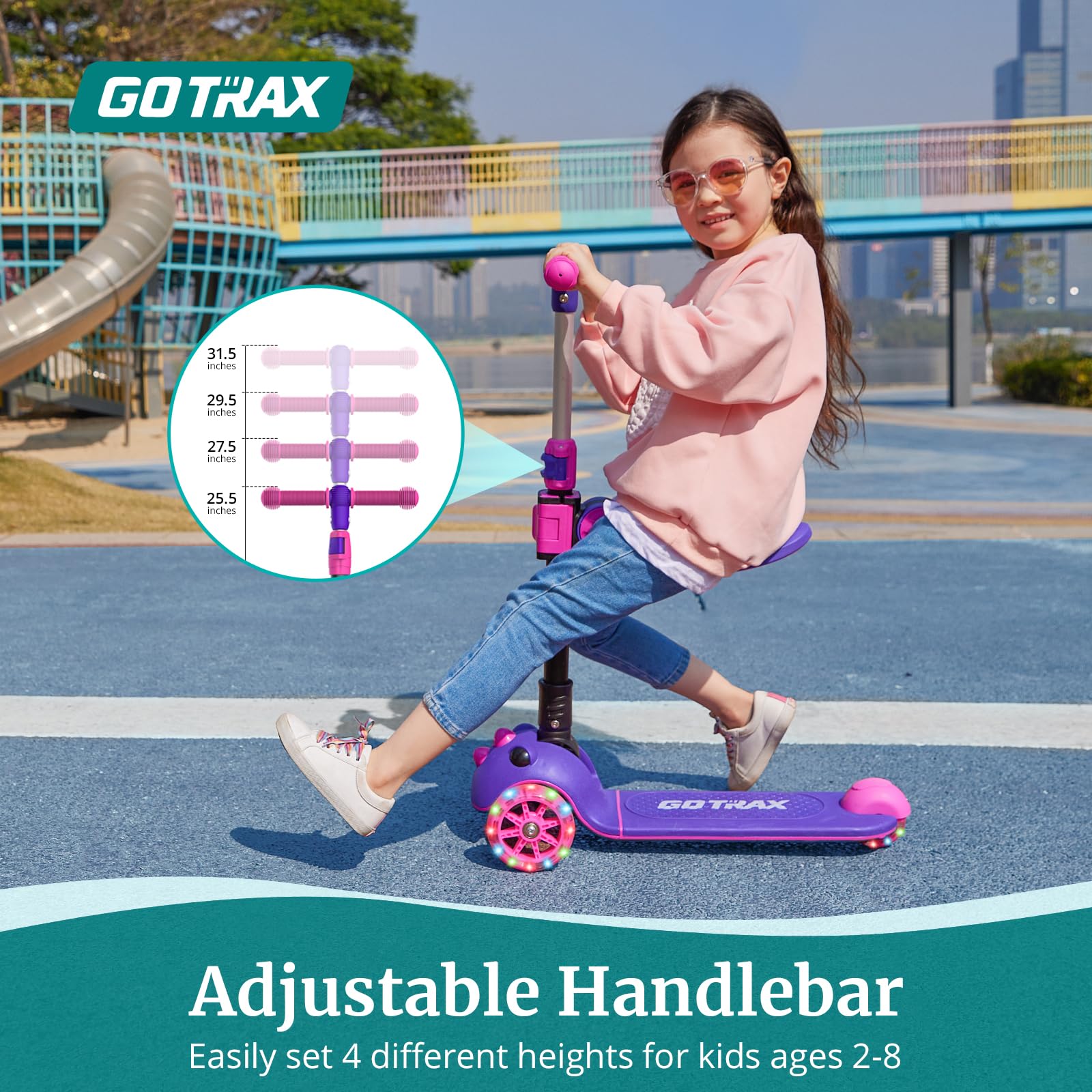 Snapklik.com : KS3 Pro Kick Scooter For Kids, One Key Removable Seat ...