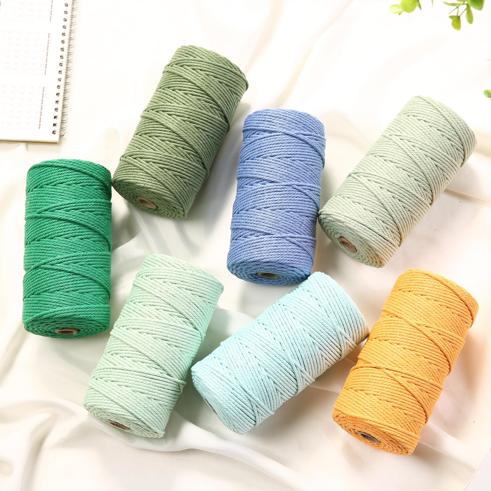 GOHOF Macrame Cord 3mm x 150m Premium Cotton Macrame Rope, 4 Strand ...