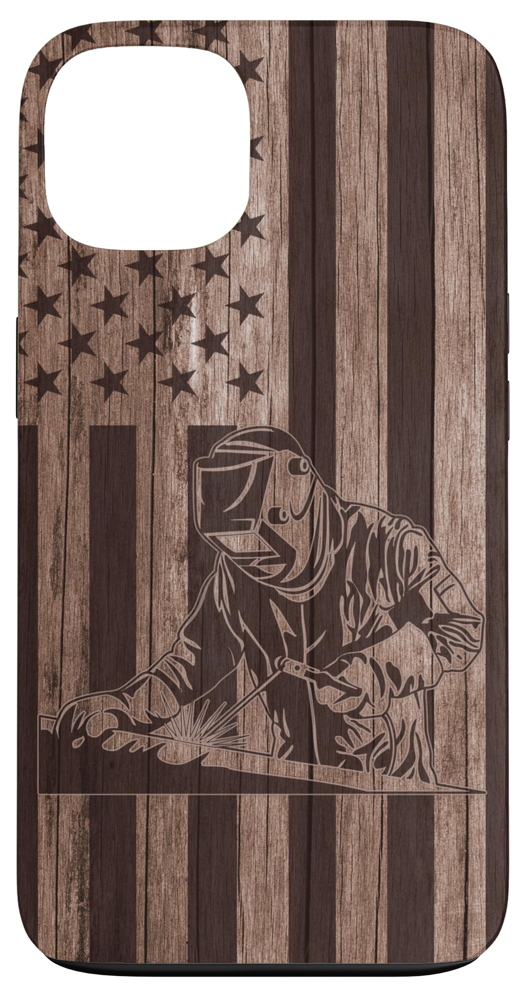 Amazon.com: iPhone 13 Wood Welder American Flag USA Patriotic Welder ...