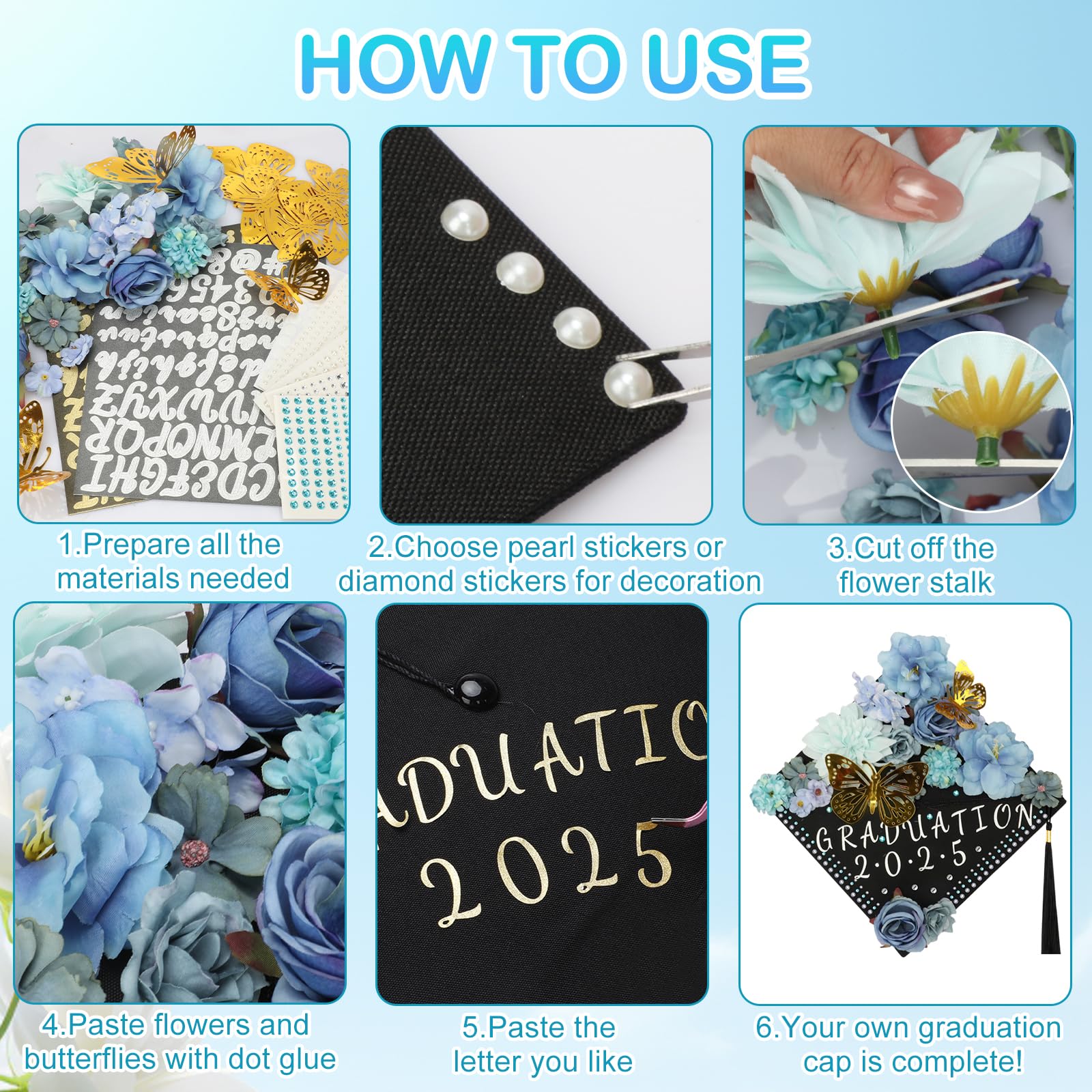 Snapklik.com : 47Pack Graduation Cap Decoration Kit 2025 Include ...