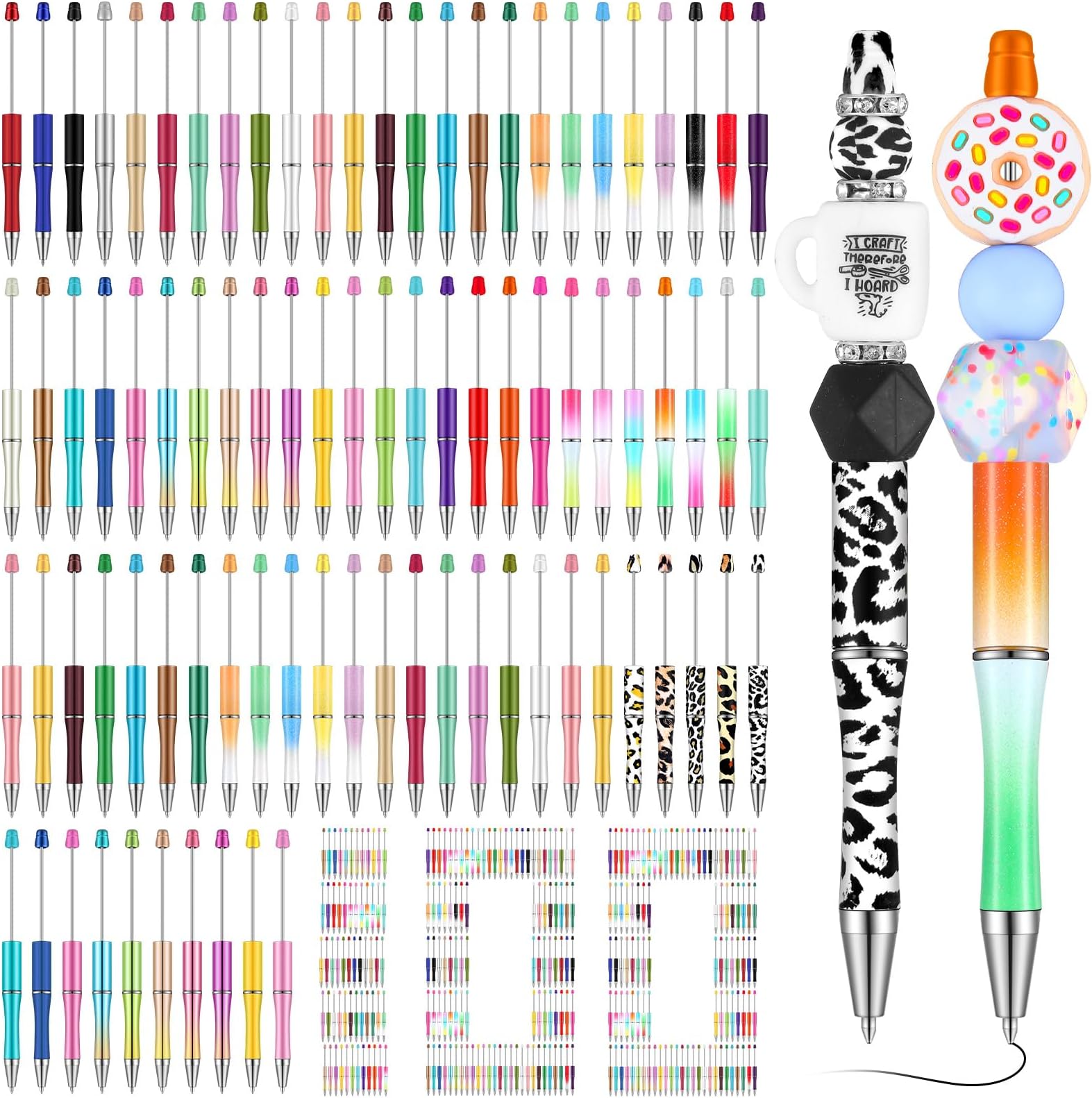 Amazon.com : DASTTUIS 600 Pieces Beadable Pens - 200 Plastic Beadable ...
