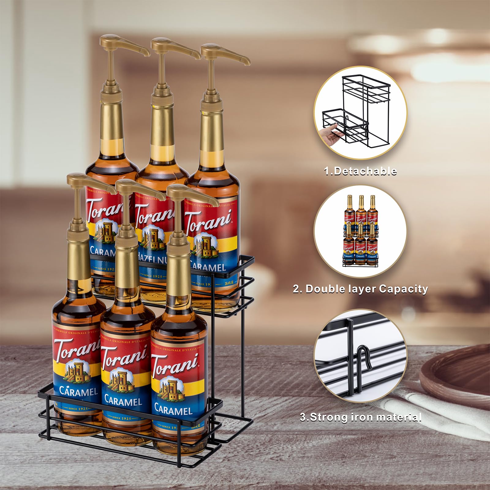 Snapklik.com : Coffee Syrup Organizer Rack