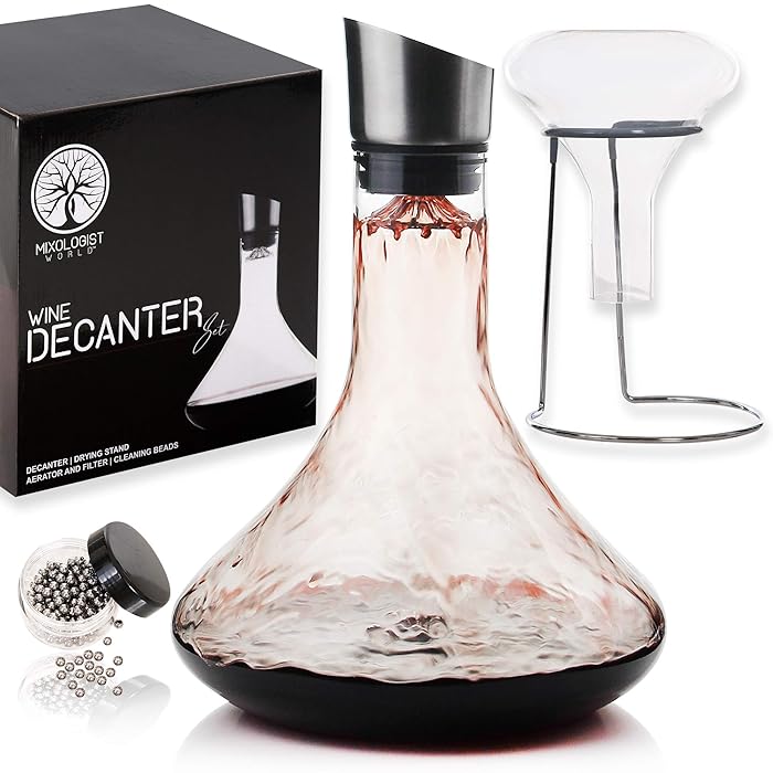 Buy Wine Decanter Set – Red Wine Carafe with Built in Aerator, Drying ...