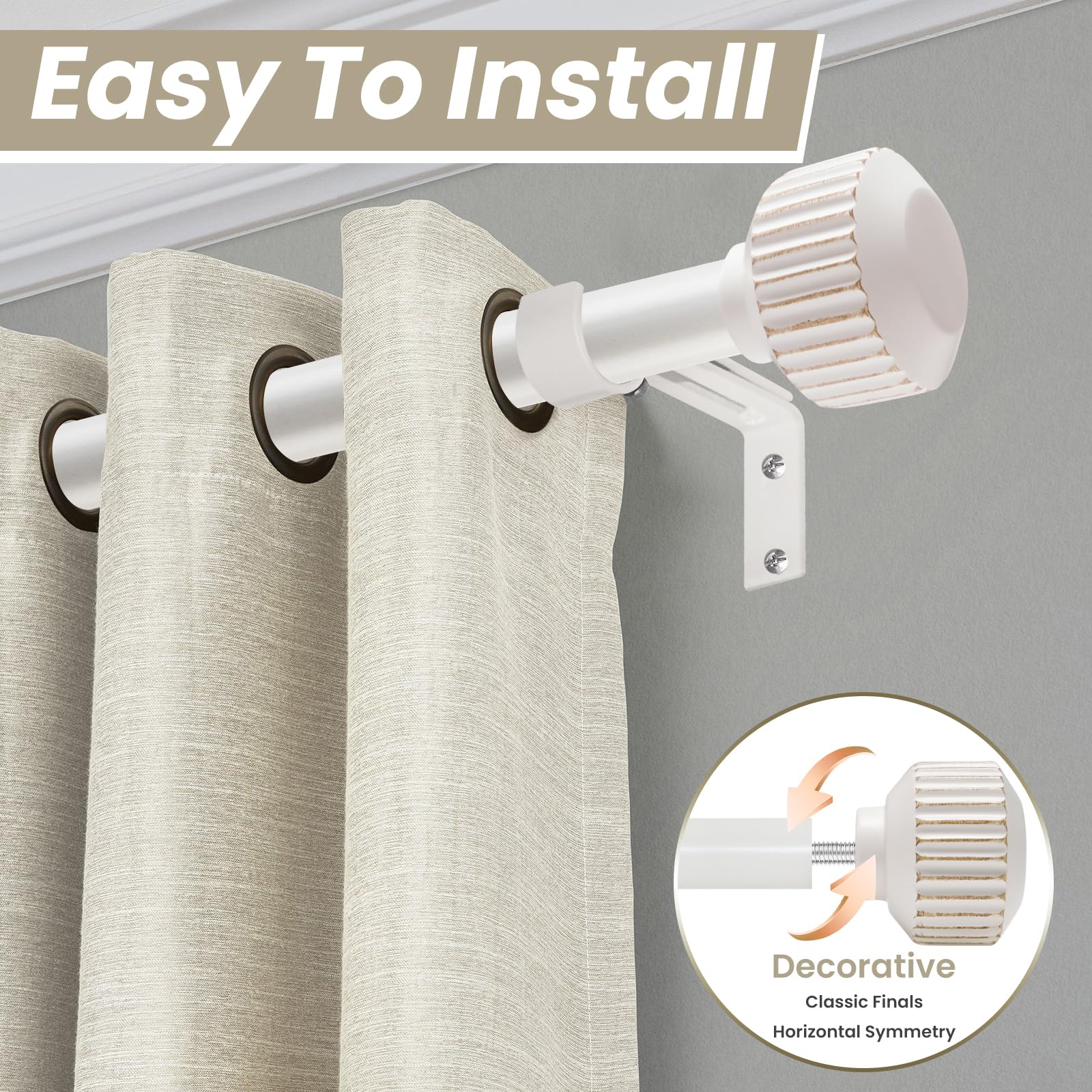 Antique White Curtain Rods