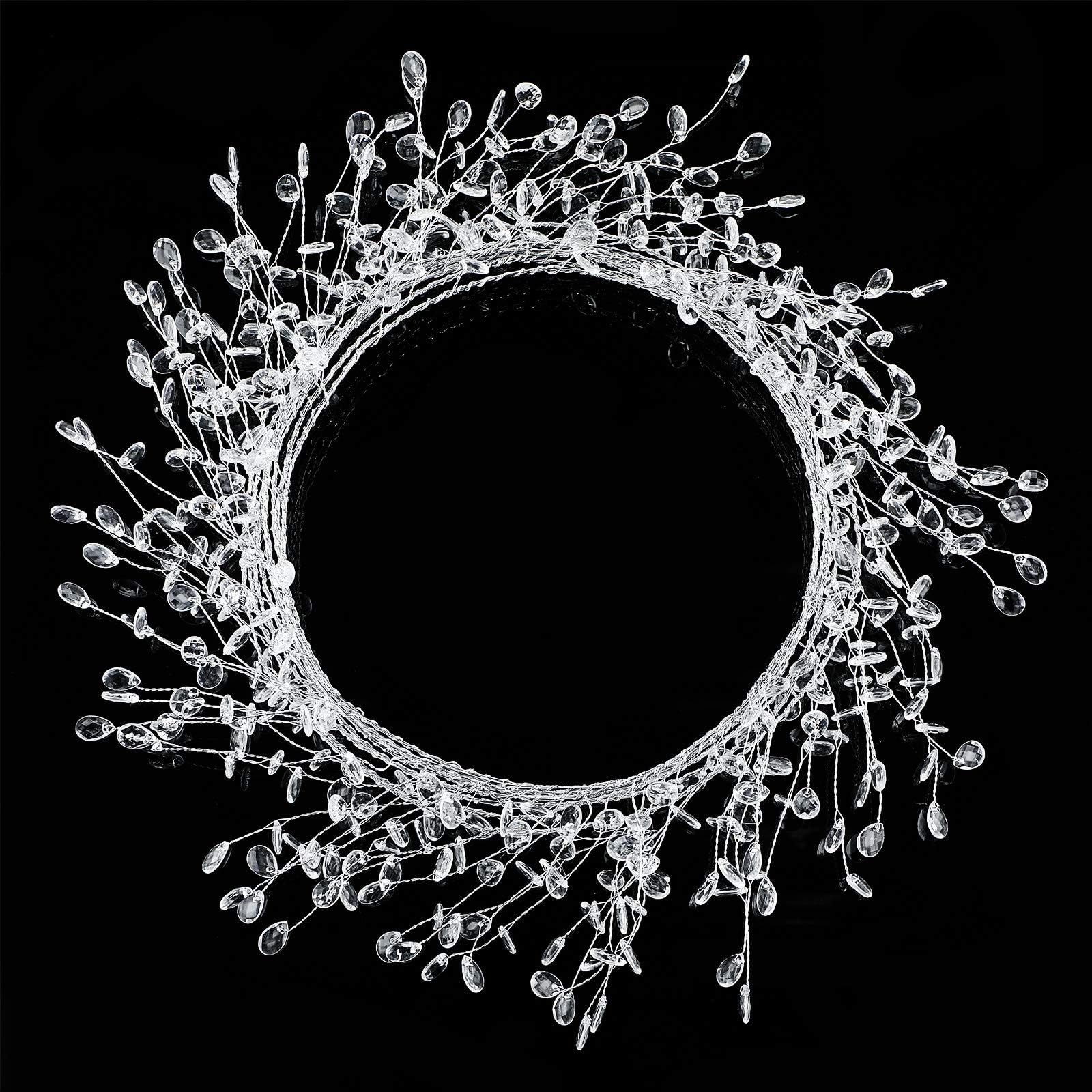 Amazon.com: Cheerland Acrylic Beaded Garland Strands Clear Ice Wire ...
