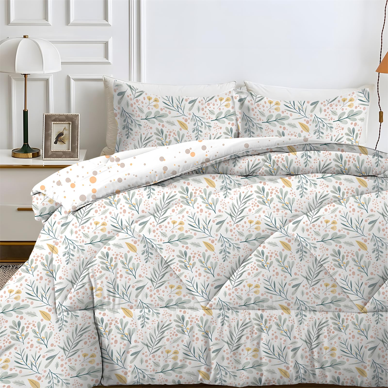 Amazon.com: SYHIEGO Queen Comforter Set - Cute Floral Bedding Comforter ...