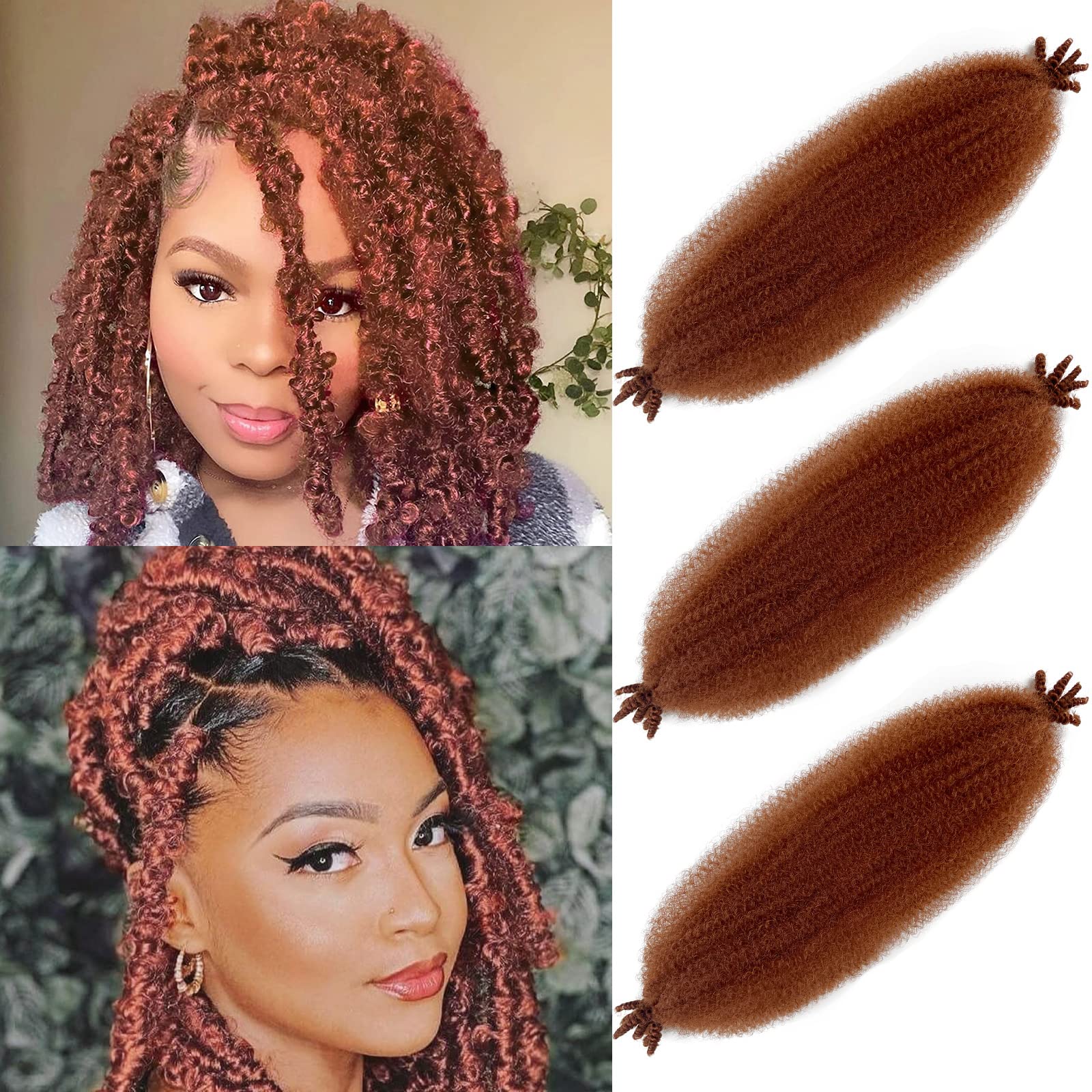 Snapklik.com : 350 Marley Twist Braiding Hair 16 Inch Ginger Curly ...